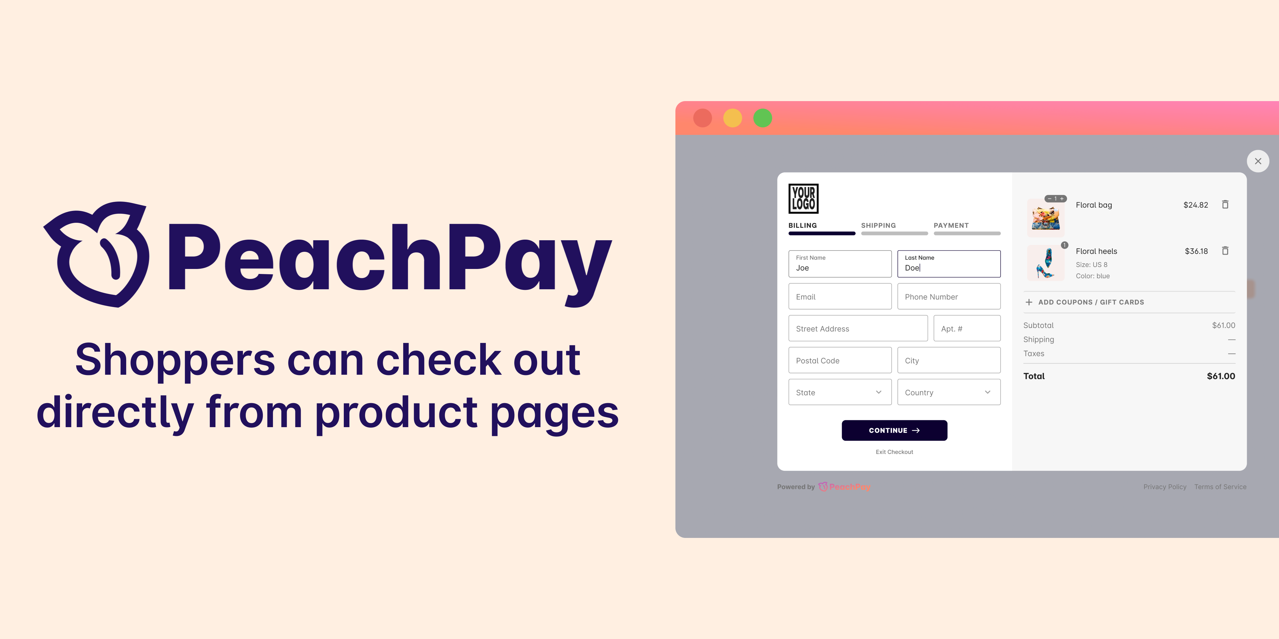 Express Checkout | PeachPay for WooCommerce